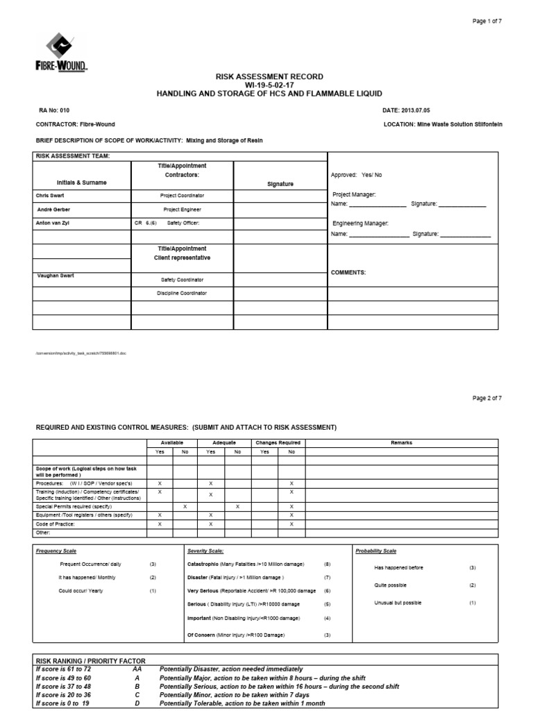 331 - Element 5.02.17 Handling and Storage of HCS and Flammable Liquid ...
