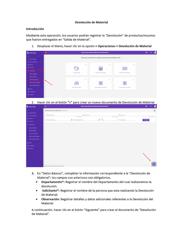 Manual - Devolución de Material | PDF | Informática | Software