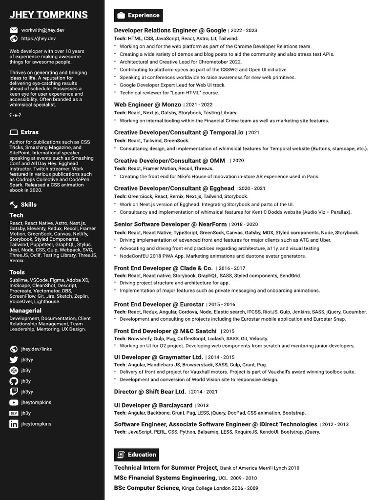 Resume | PDF | Bootstrap (Front End Framework) | World Wide Web