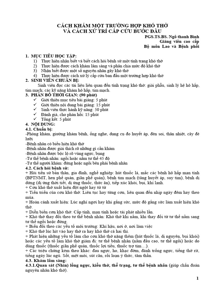 Cách Khám M T Trư NG H P Khó TH | PDF