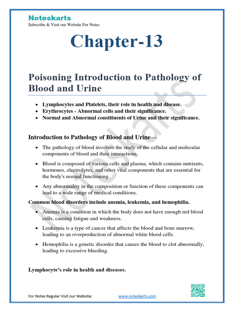 Chapter 13 Biochemistry and Clinical Pathology Complete Notes by ...