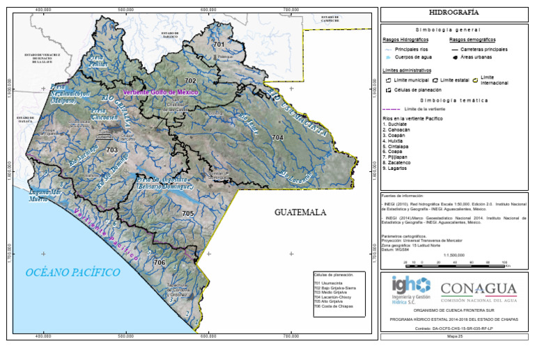 Mapa de Hidrografía Chiapas | PDF | Chiapas | Cartografía