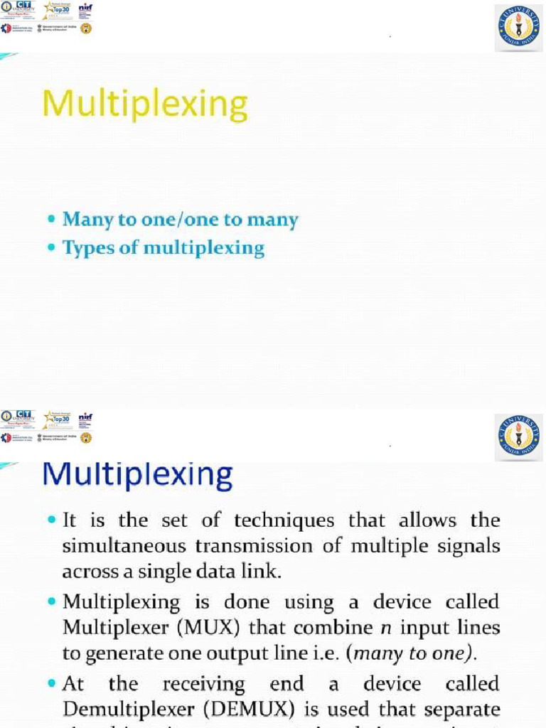 Multiplexing and Demultiplexing Techniques | PDF
