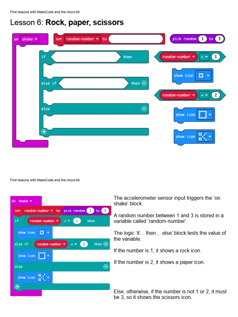 first-lessons-with-make-code-and-the-micro-bit-6-student-handouts | PDF