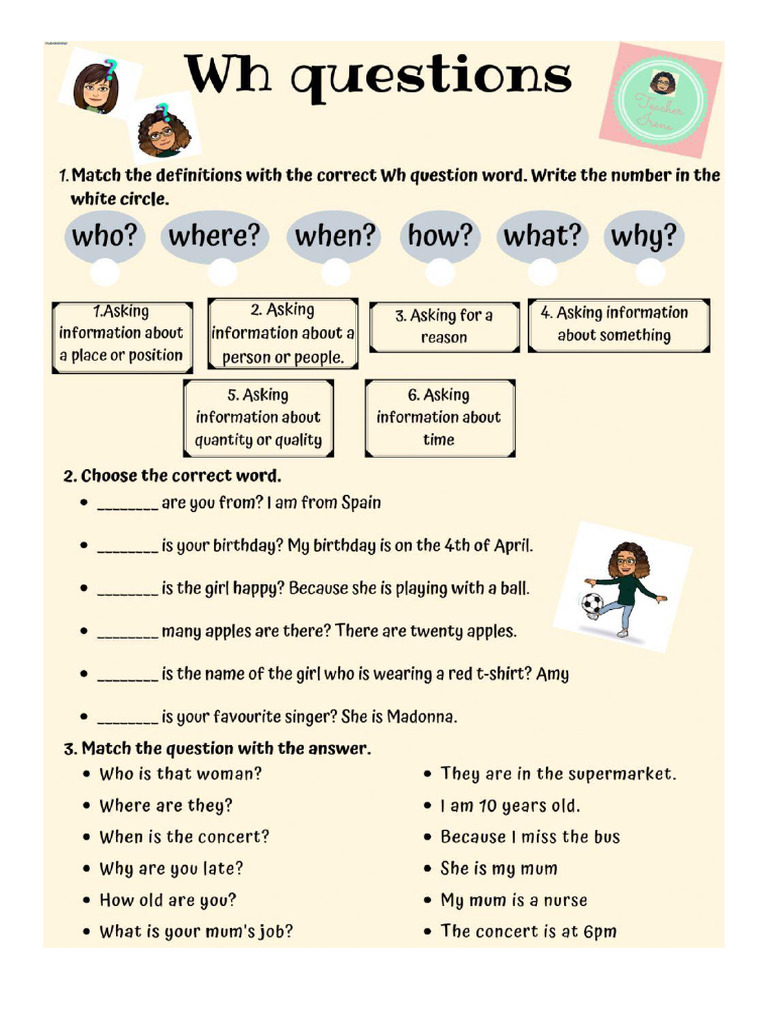 WH Questions Exercicios | PDF