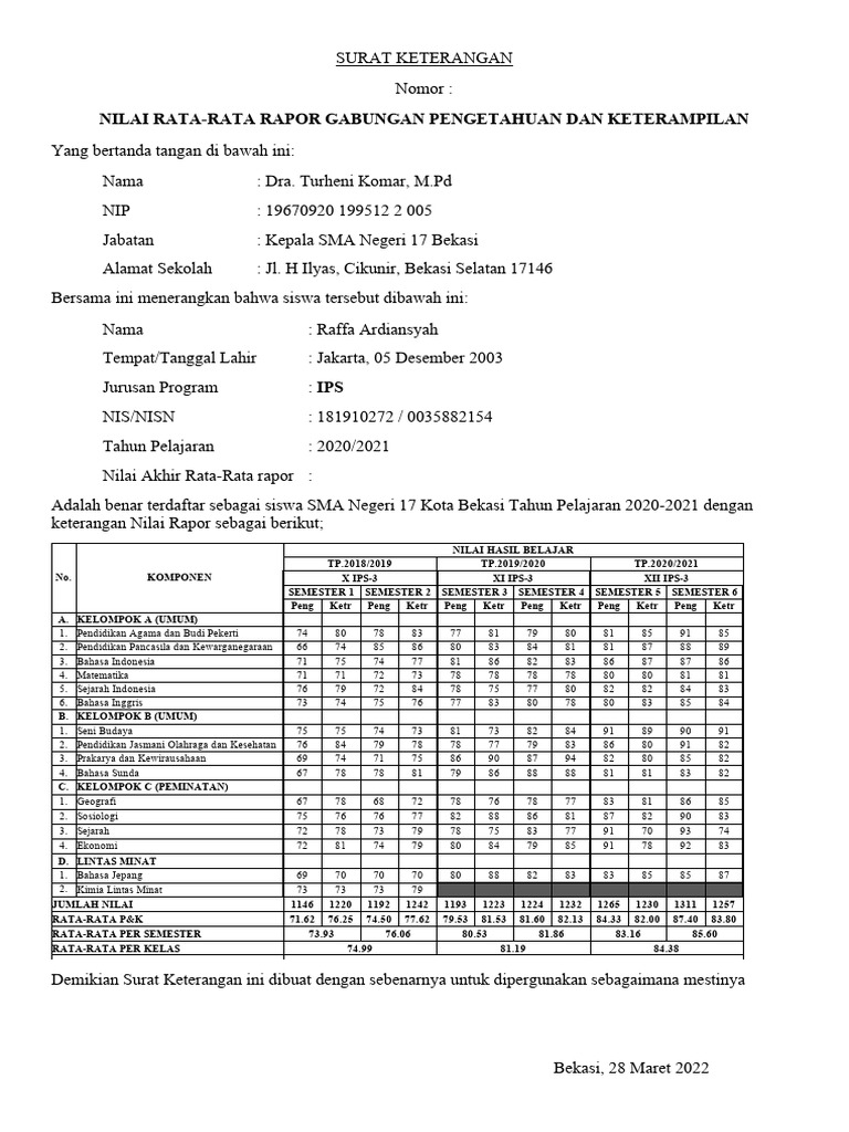 Contoh Nilai Nilai | PDF
