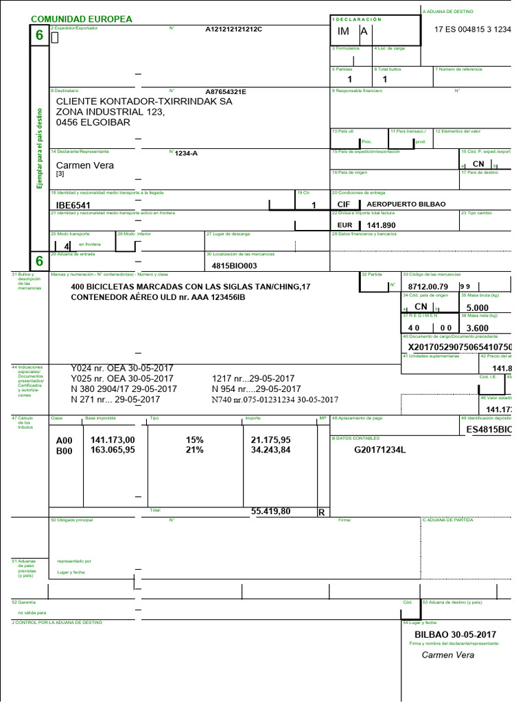 Plantilla DUA para Importación en Excel | PDF