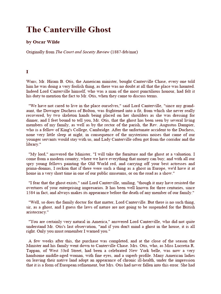 The Canterville Ghost. 1 5 | PDF