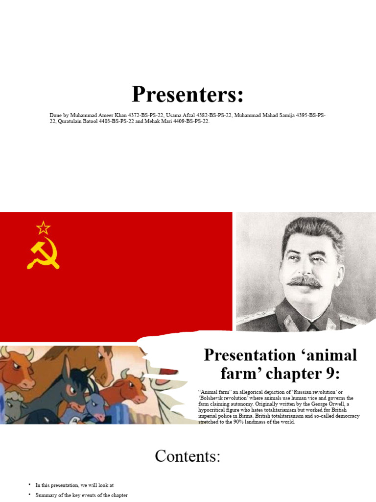 Presentation Animal Farm Chapter 9 | PDF | Political Science