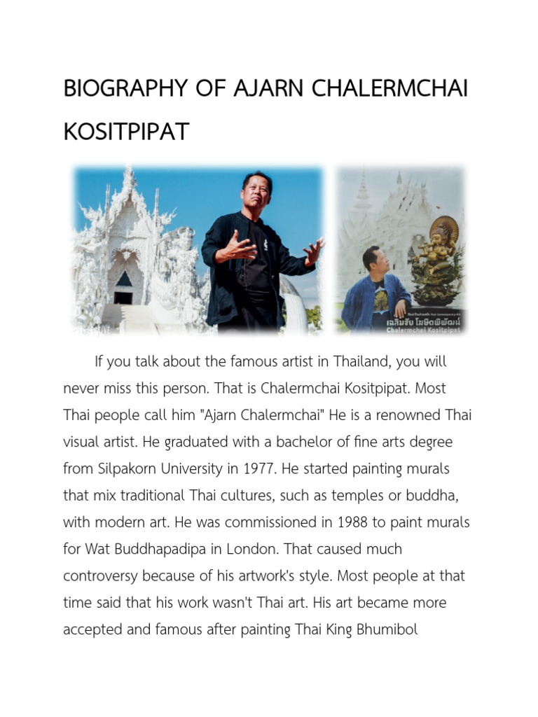 Biography of Ajarn Chalermchai Kositpipat | PDF