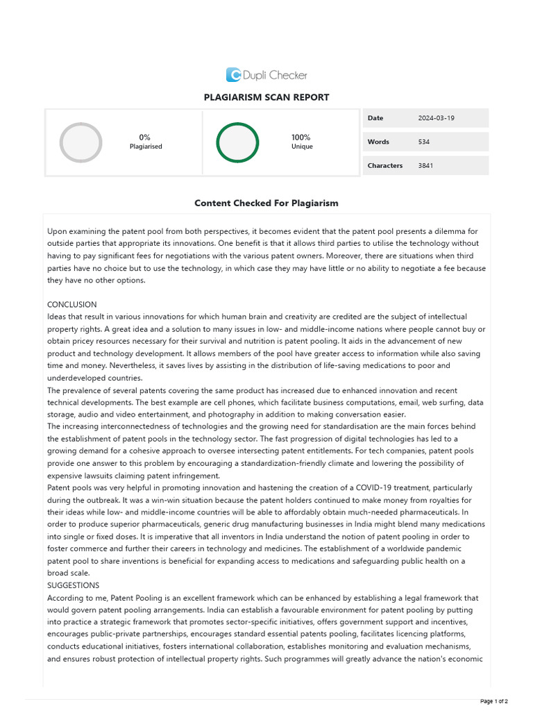 Patent Pooling for Innovators | PDF | Patent | Innovation