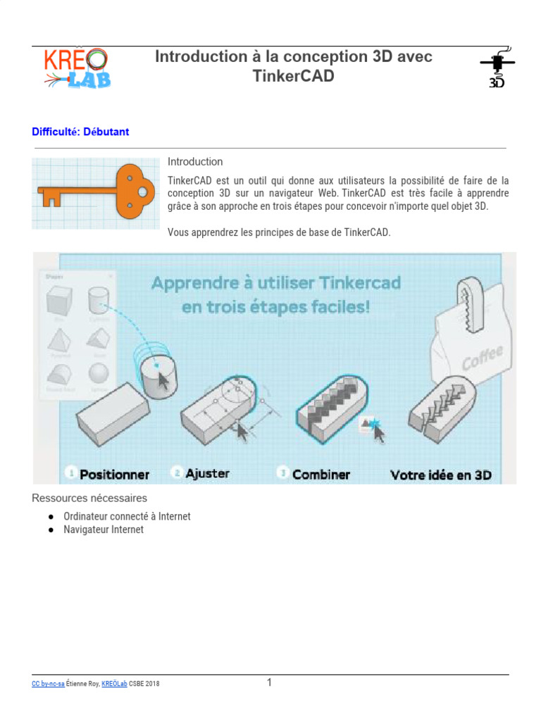 Introduction à TinkerCAD 3D | PDF