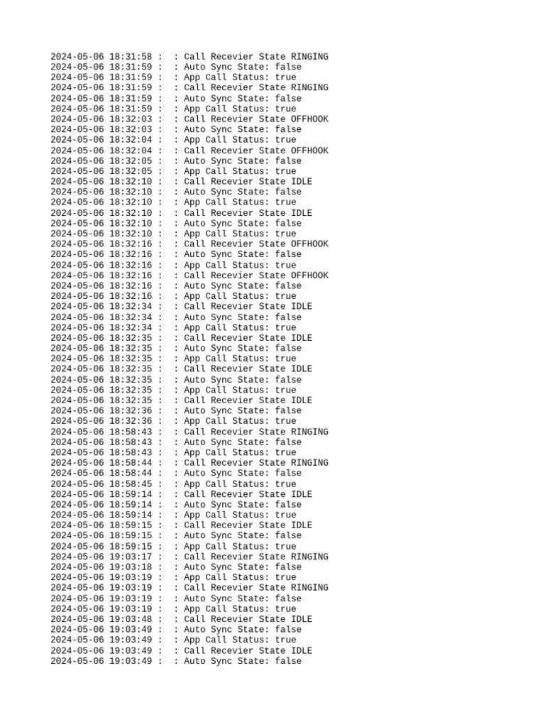 Call Receiver State Log | PDF