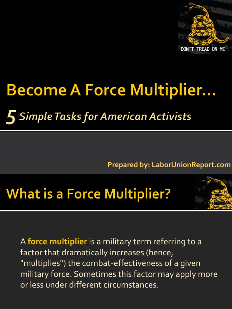 Become A Force Multiplier: Five Simple Tasks For American Activists ...