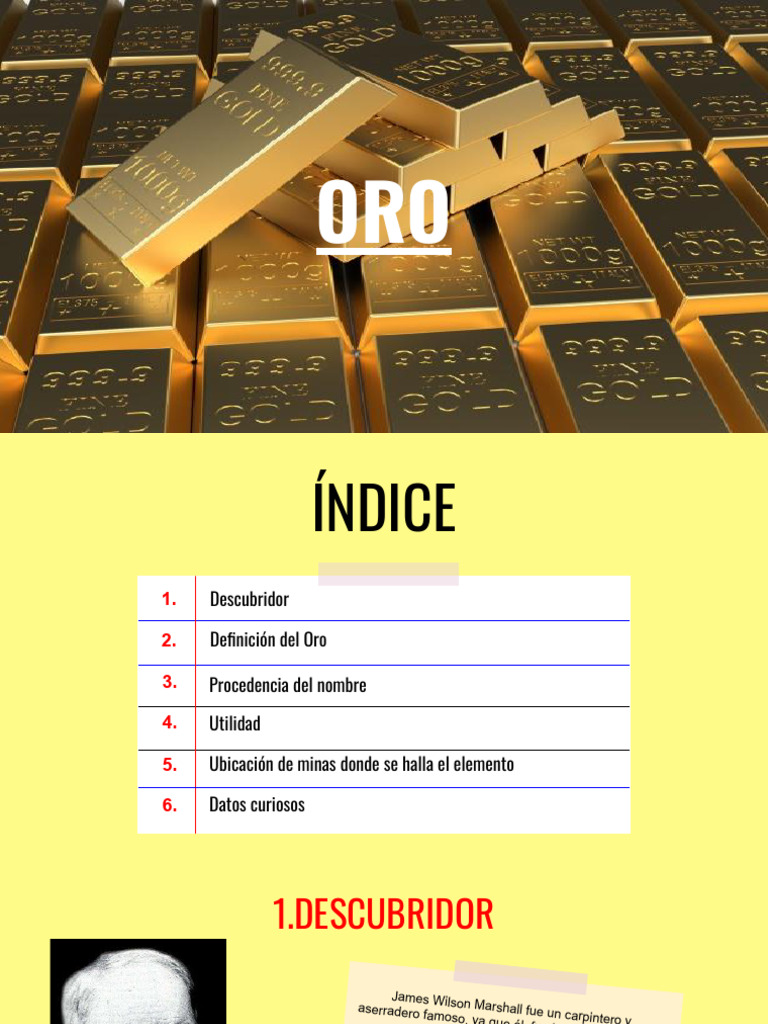 Trabajo Sobre El Oro | PDF | Oro | Elementos químicos