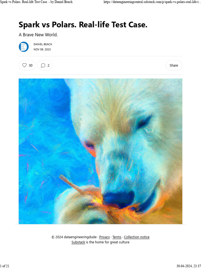 Spark Vs Polars Real Life Test Case By Daniel Beach Pdf