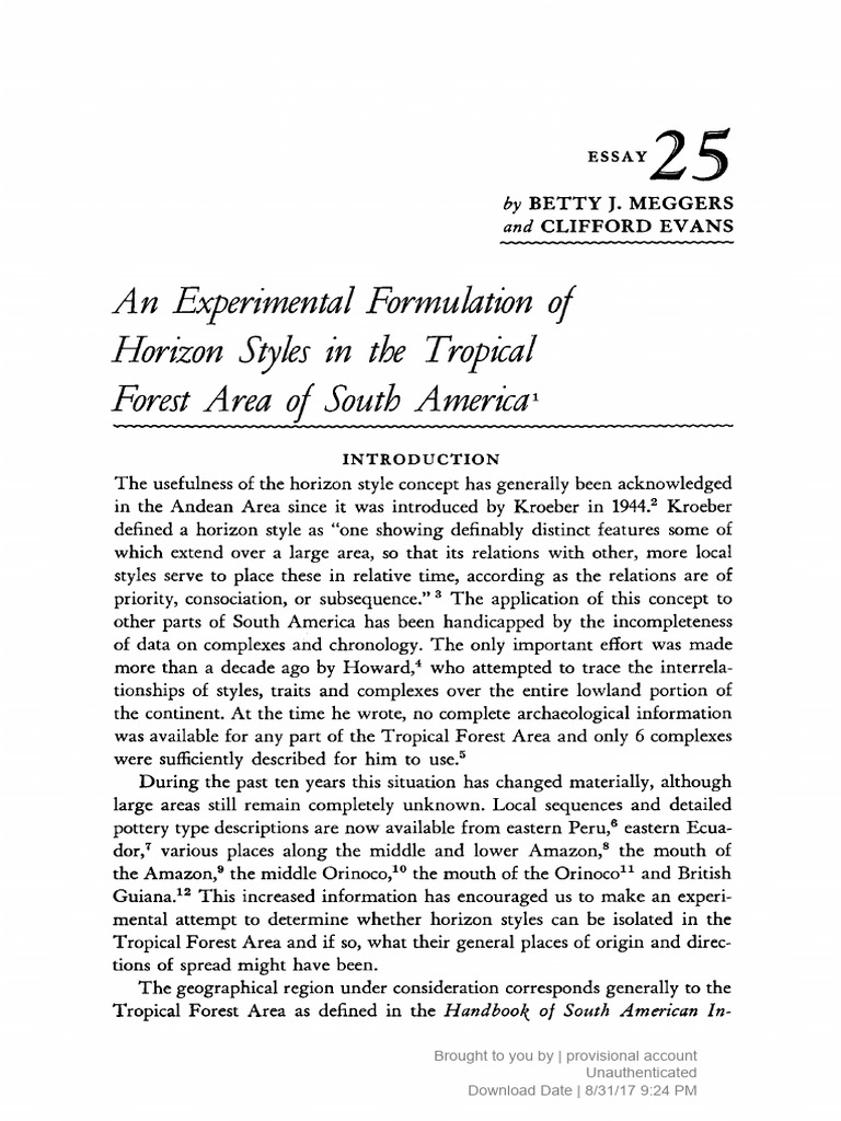 Meggers e Evans 1961 An Experimental Formulation of Horizon Styles in ...