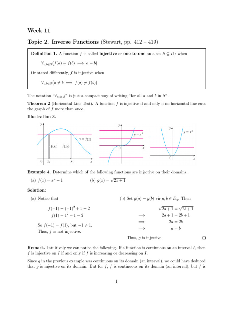 Week 11.2E Inverse Functions | PDF | Function (Mathematics) | Mathematical Analysis