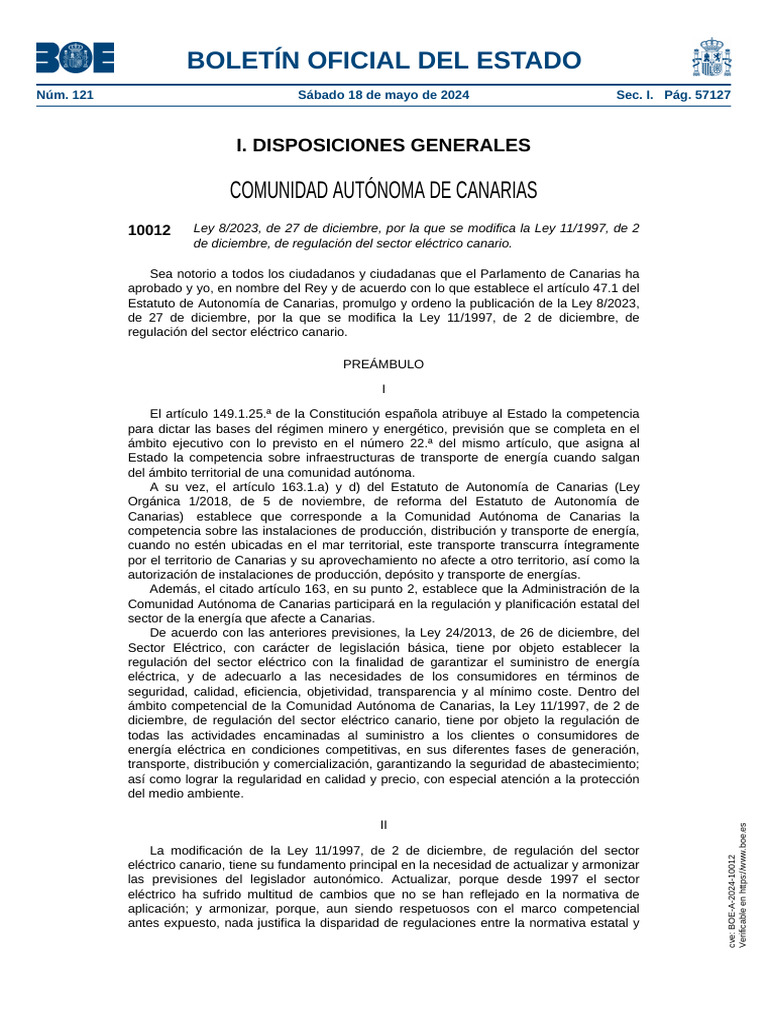 Boe A 2024 10012 | PDF | Islas Canarias | Gobierno