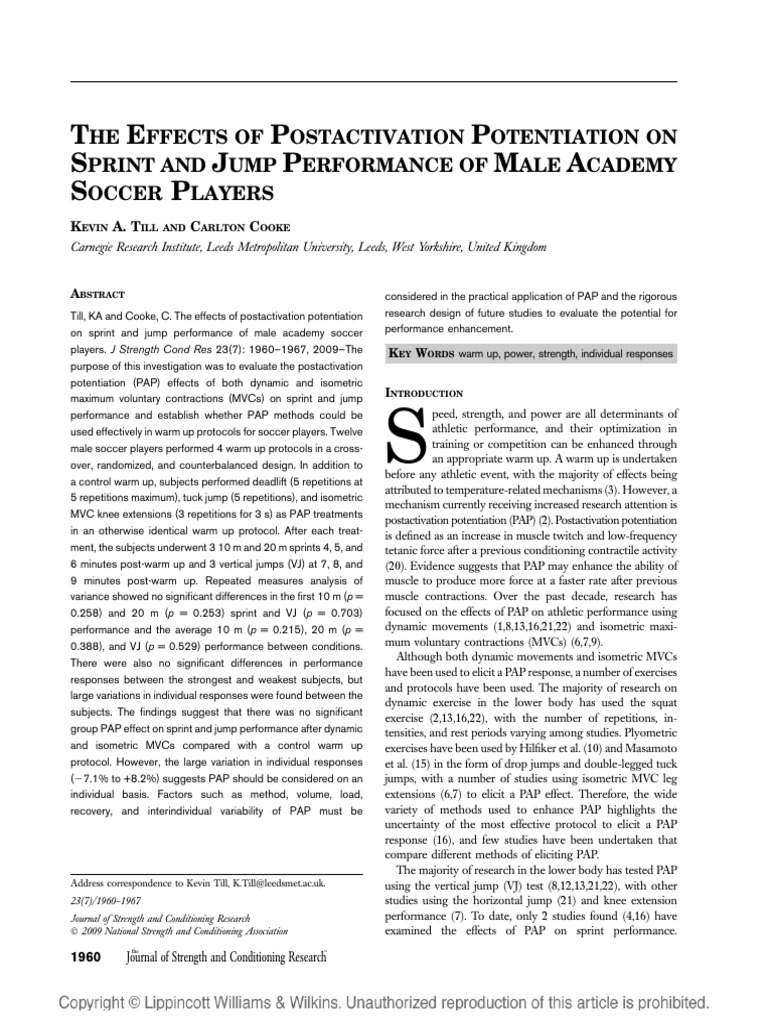 The Effects of Postactivation Potentiation On.7 | PDF | Strength ...