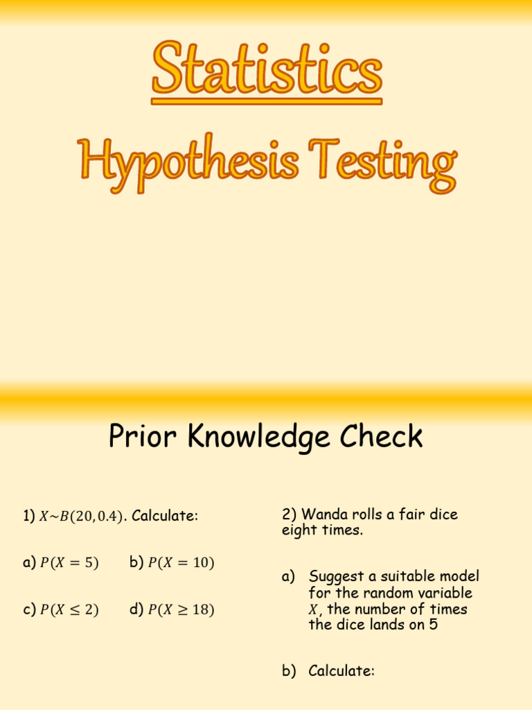 7) M A1 Hypothesis Testing Notes | PDF | Statistical Significance ...
