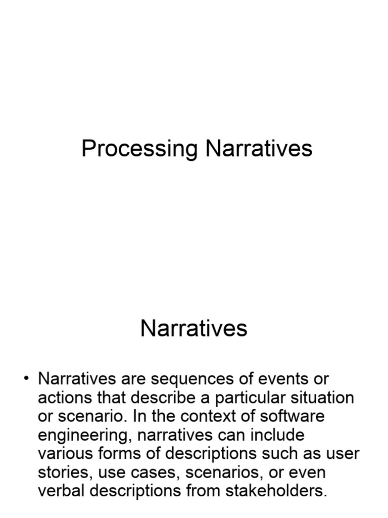 Processing Narratives | PDF | Narrative | Use Case