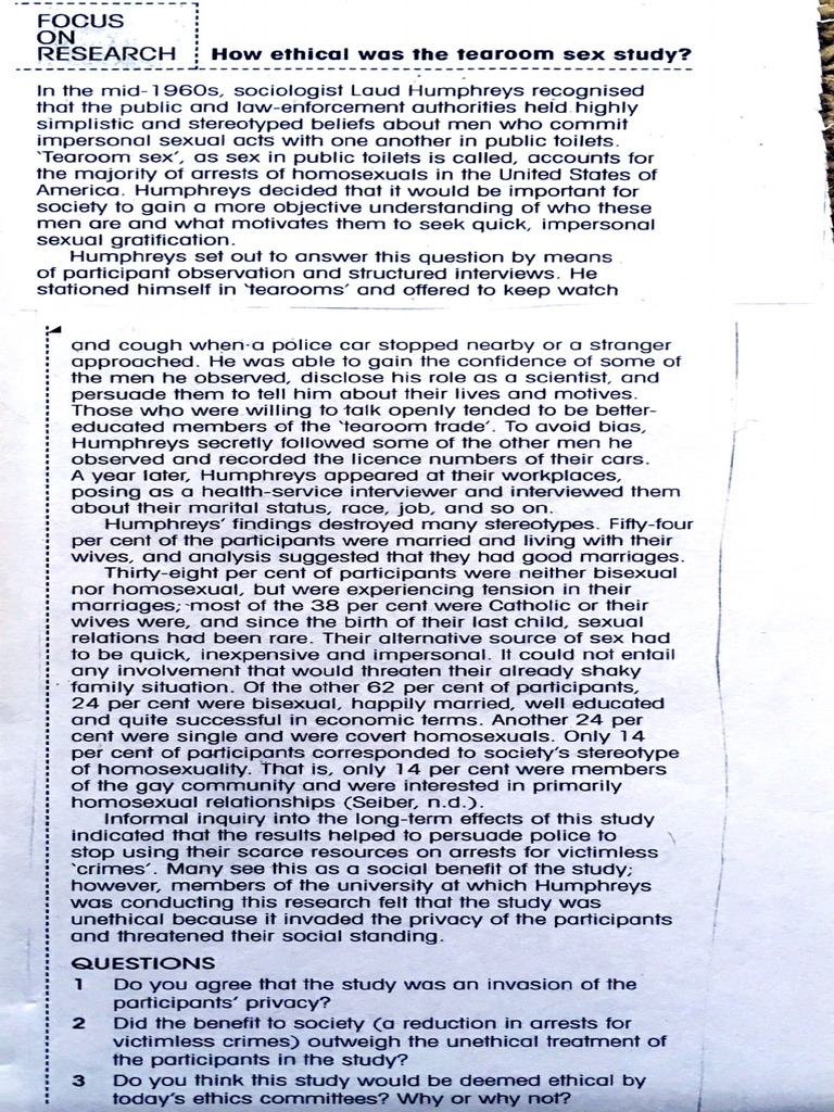 Tearoon Sex Study | PDF