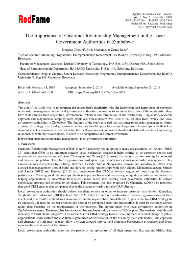 The Importance of Customer Relationship Management | PDF | Customer ...