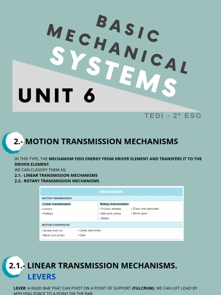 Motion Transmission Mechanism | Download Free PDF | Lever | Gear