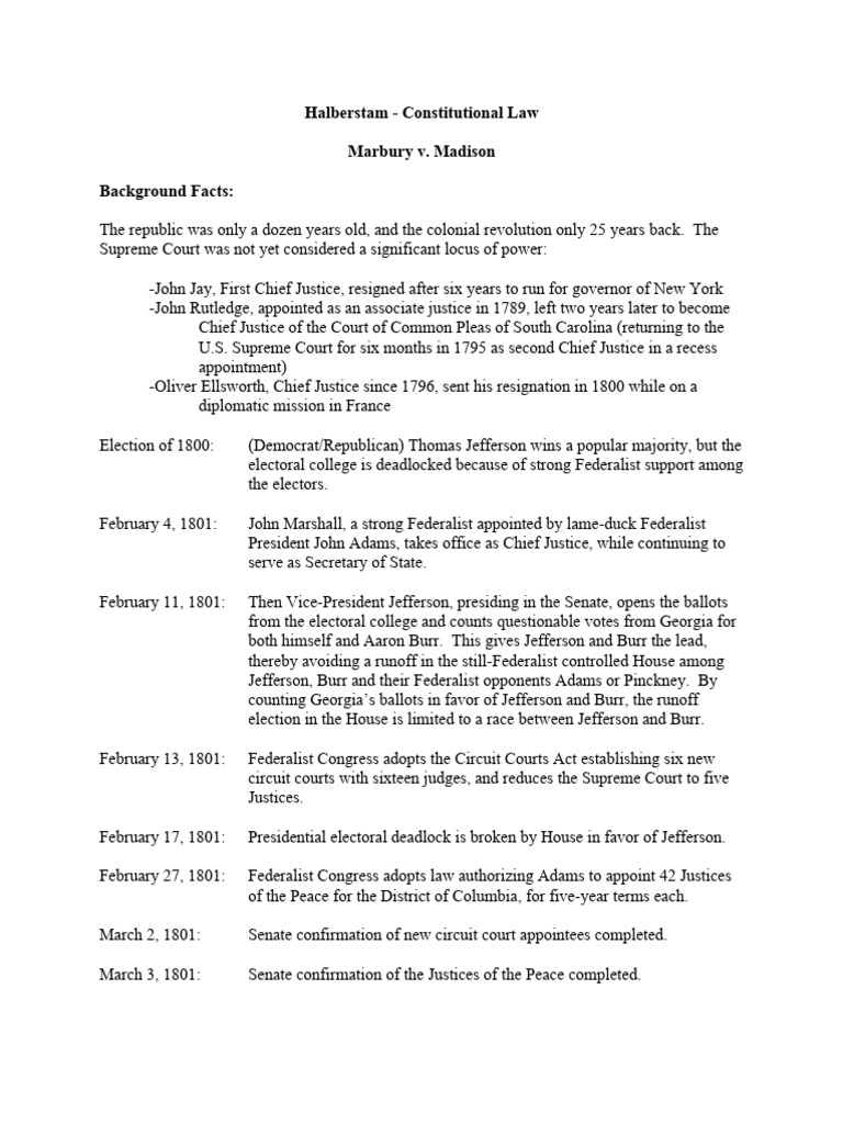 John Rutledge and Early Supreme Court | PDF | Marbury V. Madison ...