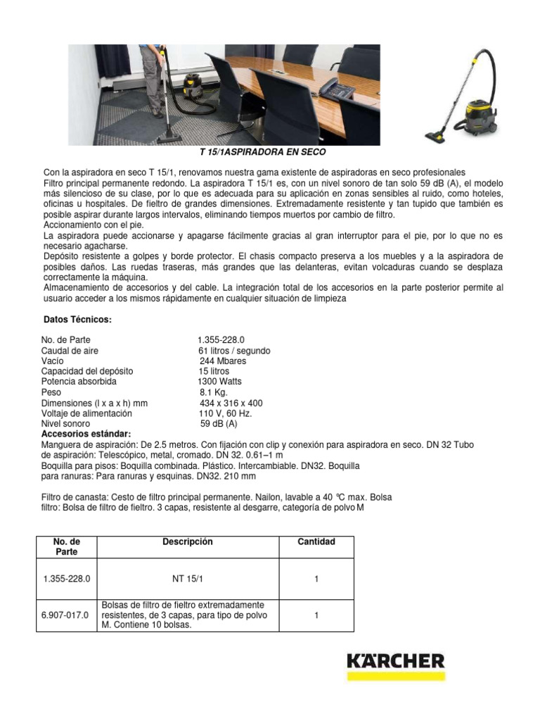 Ficha Técnica NT 15-1 | PDF | Aspiradora | Bienes manufacturados
