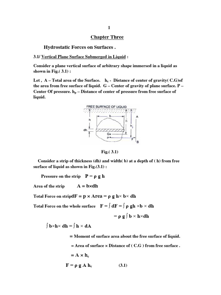 Hydrostatic Force | PDF | Pressure | Mechanics