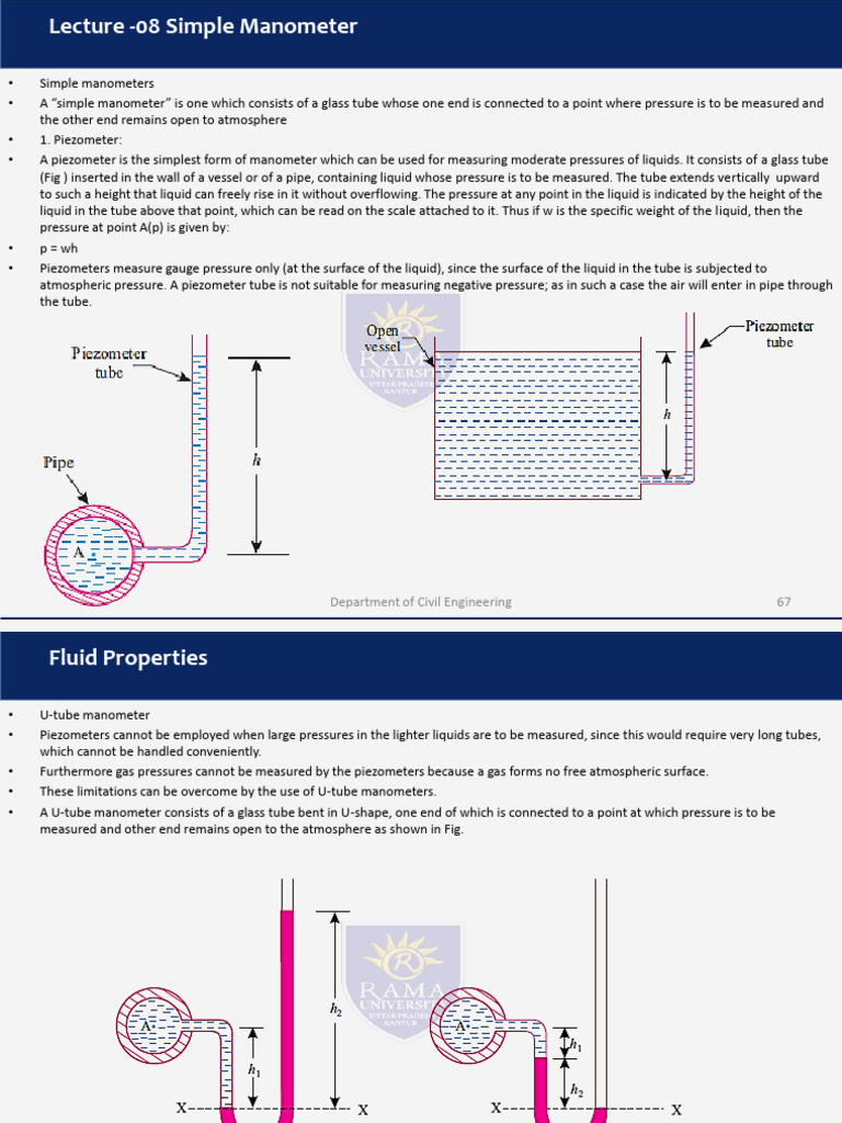 4. Manometer | PDF | Pressure Measurement | Pressure