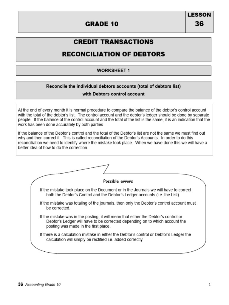 36 NOTES wk10 Debtors Recon | Download Free PDF | Debits And Credits ...