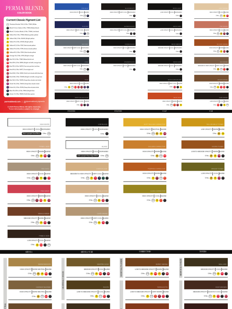 Color Chart Permablend | PDF | Yellow | Red