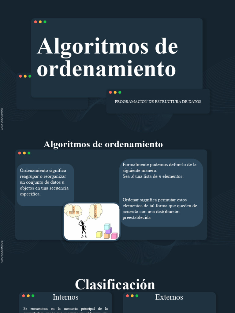 CLASE-ALGORITMOS DE ORDENAMIENTO | PDF | Algoritmos | Matemáticas Aplicadas