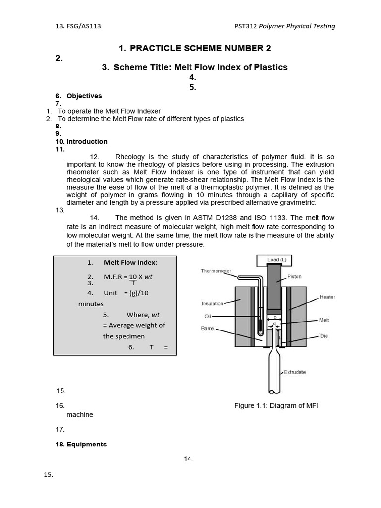 Melt Flow Index Test 2 | PDF | Physical Chemistry | Polymer Chemistry