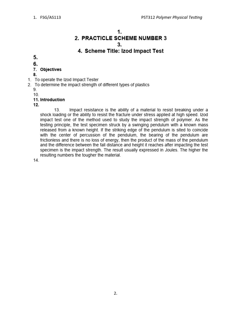 Izod Impact Test | PDF | Materials | Physical Sciences