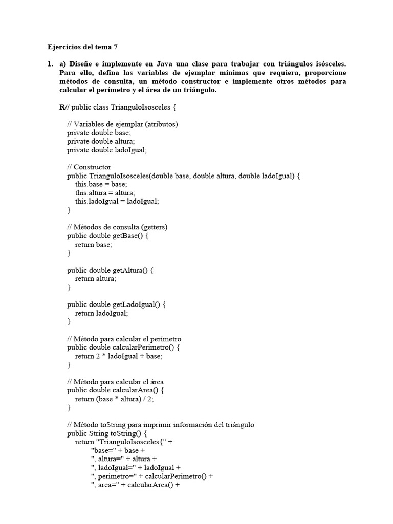 Clases Java: Triángulos y Facturas | PDF | Java (lenguaje de programación) | Programación ...
