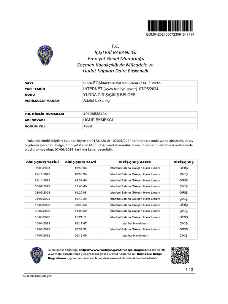 Yurda Giris Cikis | PDF Yurda Giris Cikis | PDF