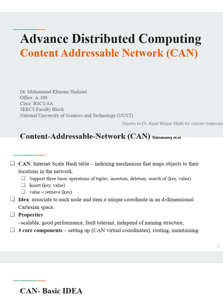 W03-L04 Content Addressable Network | PDF | Routing | Information Technology