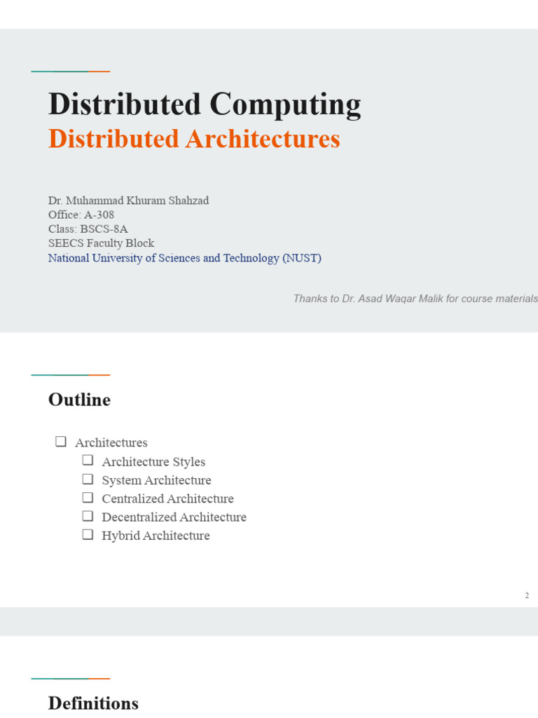 W02-L02 Disctributed Architectures | PDF | Peer To Peer | Client–Server ...