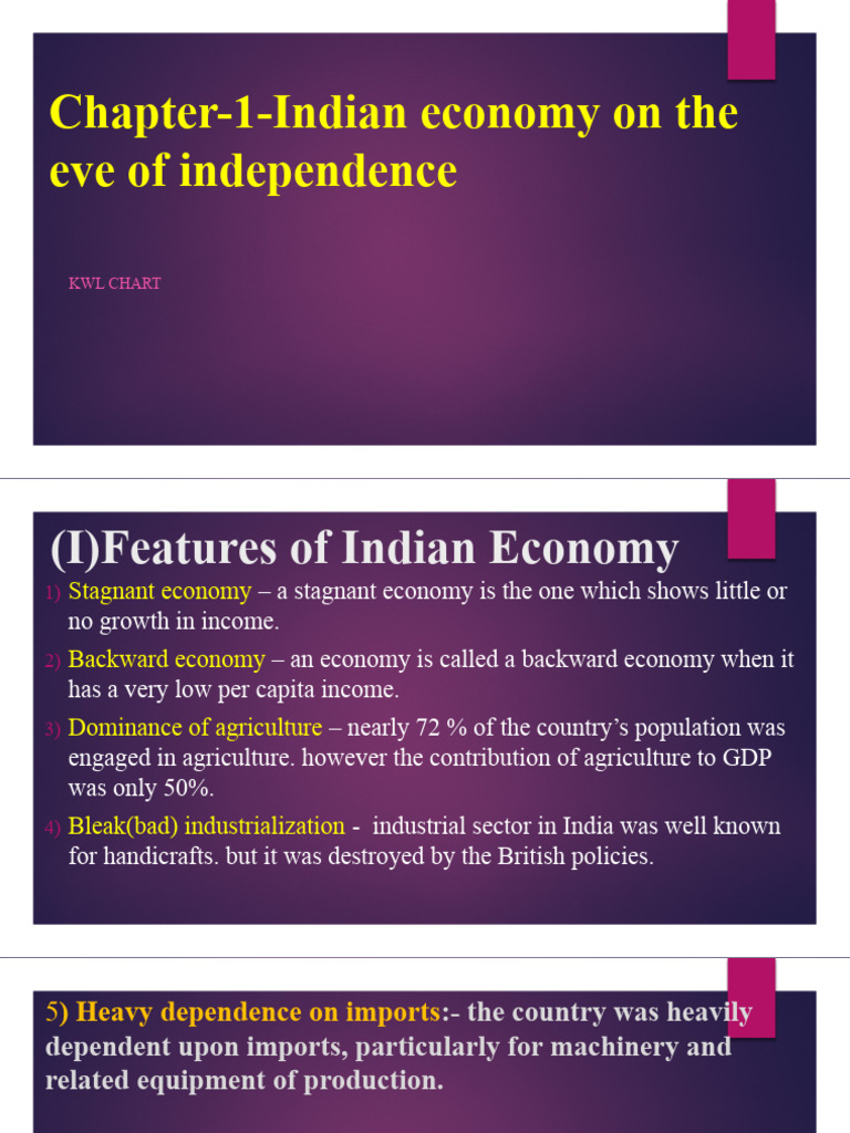 Chapter-1-Indian Economy on the Eve of Independence | PDF | Trade ...
