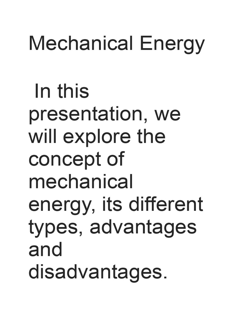 Mechanical Energy | PDF | Potential Energy | Kinetic Energy