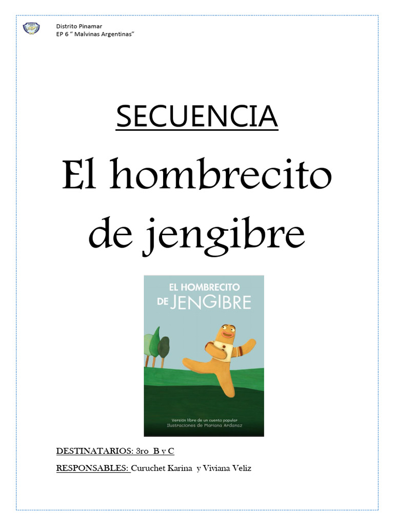 Secuencia El Hombrecito de Jengibre | PDF | Galleta | Escritura