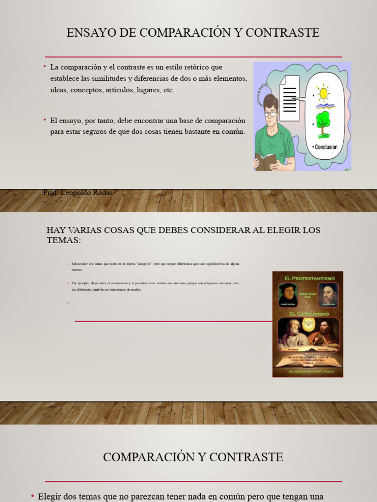 Guía para Ensayos de Comparación y Contraste | PDF | Ensayos