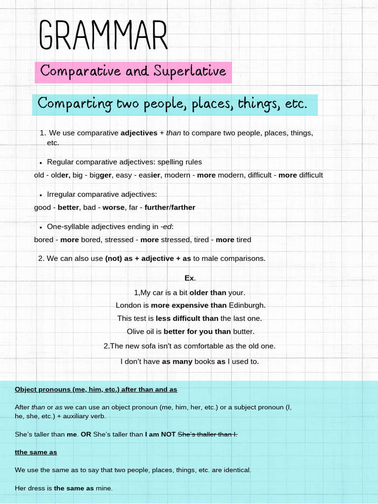 Grammar Superlative and Comparative | PDF | Language Families | Semantic Units
