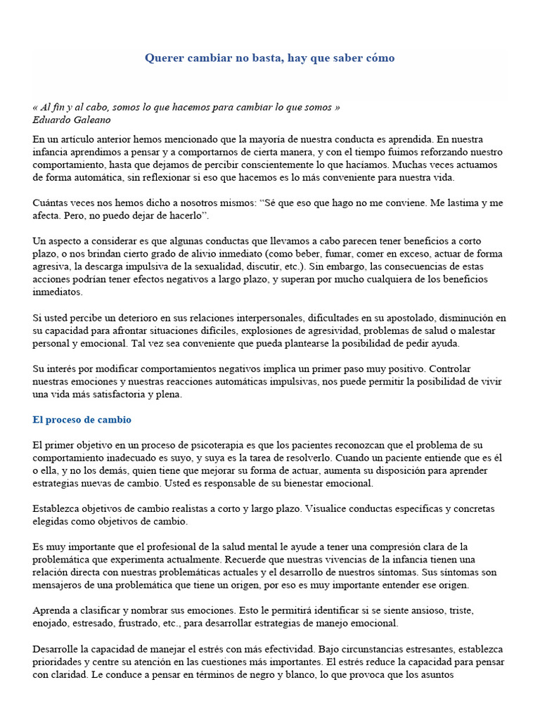 Querer Cambiar Y Mi Tesoro ALMAS | PDF | Las emociones | Comportamiento