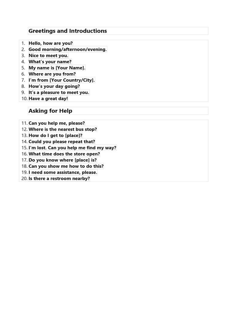 Greetings and Introductions | PDF