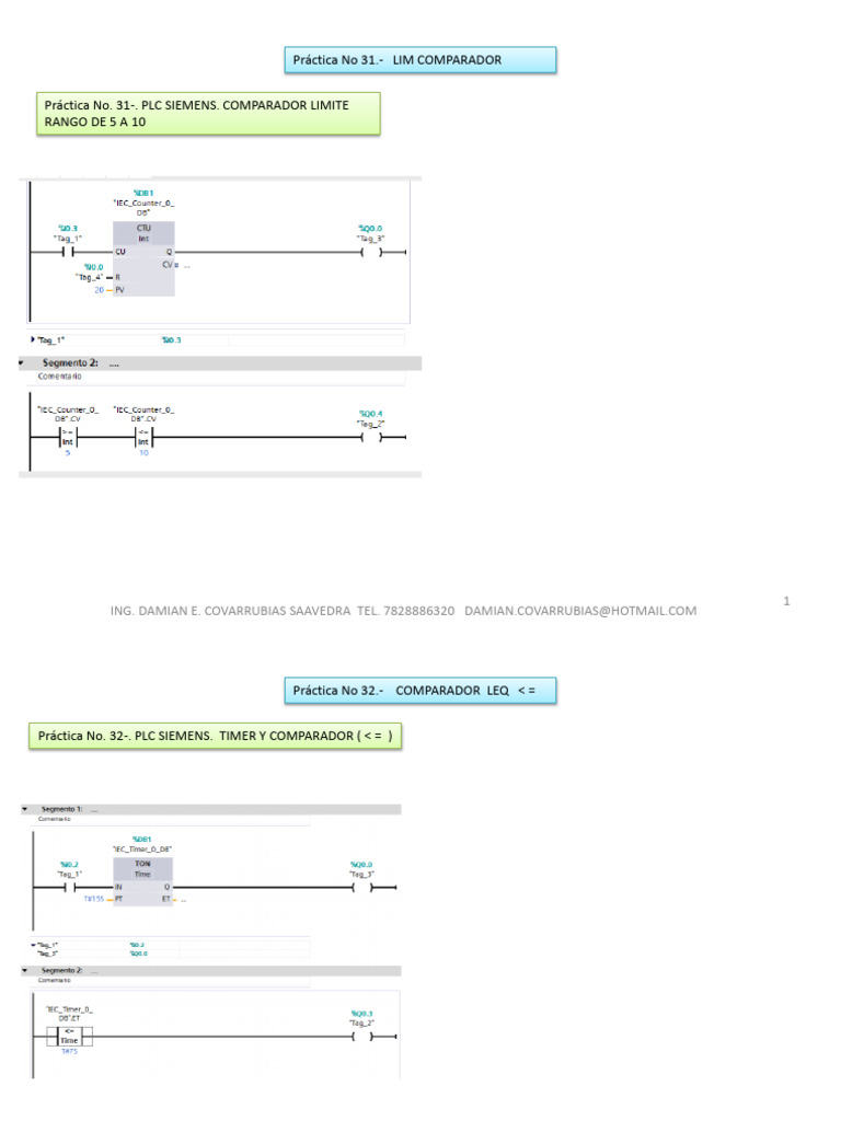 Comparadores Tia Portal | PDF | Informática